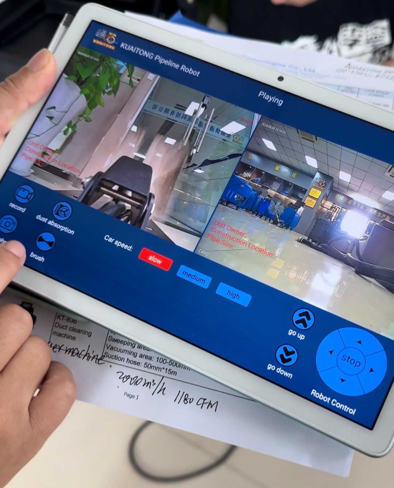 Commercial Duct Cleaning Robot with Vacuums and Camera - DryMaster Systems