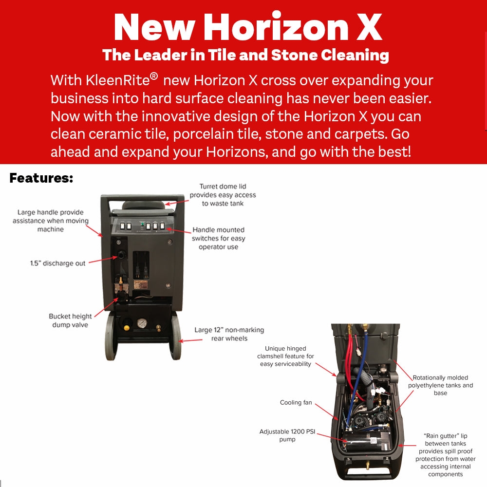 Horizon X, Hard Floor Extractor 1200 PSI with 25' Hoses - DryMaster Systems